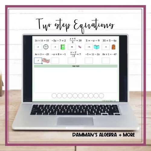 Solve Two Step Equations self-checking digital activity - Collect and Find