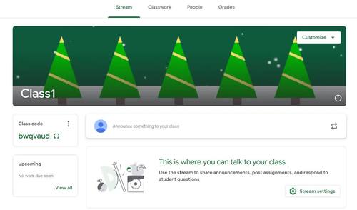 Animated Google Classroom Header (Christmas Trees) - Banner by NoFiredrills