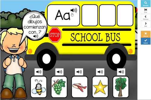 BOOM Cards Beginning Sound Sort in Spanish- Clasificando sonidos iniciales