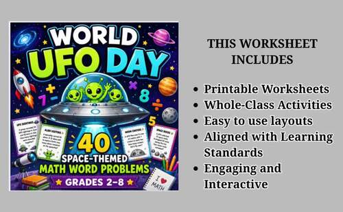 World UFO Day Math Word Problems | 40 Fun Space-Themed Activities for ...