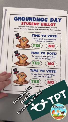 Groundhog Day Student Ballots for Voting/Predictions + Reading Passage ...