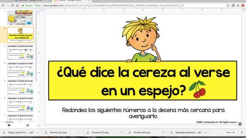 Rounding to the Nearest Ten in Spanish Redondear decena mas cercana Riddles