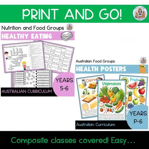 Bundle Pack Grades 1-6 Healthy Eating Food Choices: Australian Health ...