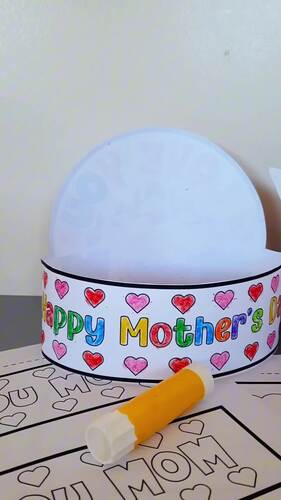 Mothers Day Crown Craft, Mother's Day Hat Headbands Coloring Pages ...