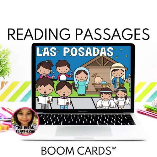 Las Posadas Reading Comprehension Activity Boom Cards™ and Coloring Pages