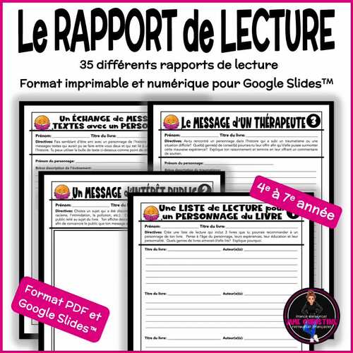 35 French Book Reports I 35 rapports de lecture I Rapport de livre