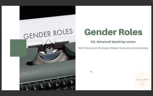 Gender Roles | ESL Lesson – Vocabulary & Speaking Activities | TPT