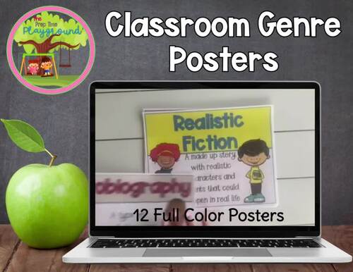 Genre Word Wall Cards: Literary Genre Posters with Classroom Library ...