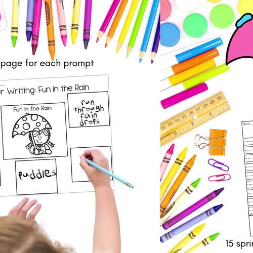 Spring Writing Prompts and Toppers Spring Writing Craft by I Love 1st Grade