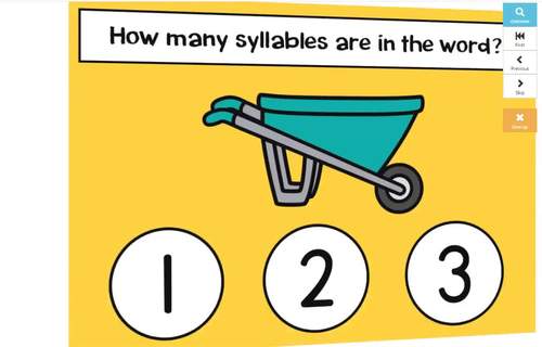 Counting Syllables for Phonological Awareness Practice Boom™ Cards set 1