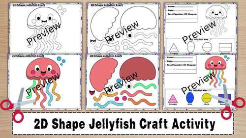 2D Shape Jellyfish Craft | Ocean Animal Math Activity | Cut, Paste ...