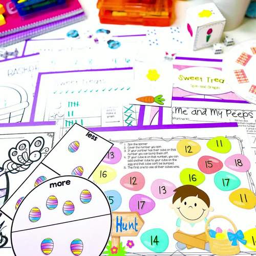 Easter Kindergarten Math Centers Stations Games Number Writing Making 10