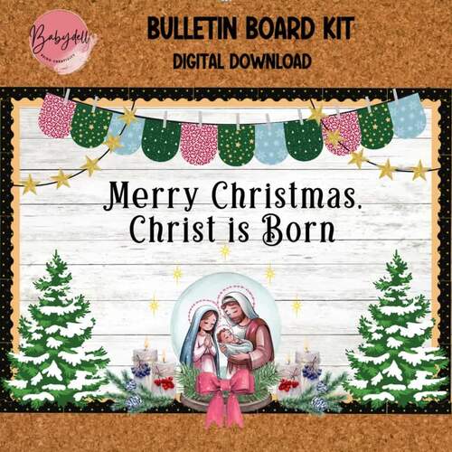 Nativity Scene Bulletin Board hristian Christmas Decor for Classroom ...