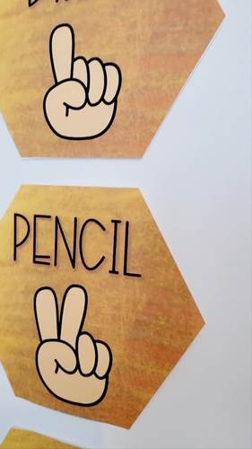 BOHO BEE Classroom Hand Signals Management Posters by Lisa's Classroom