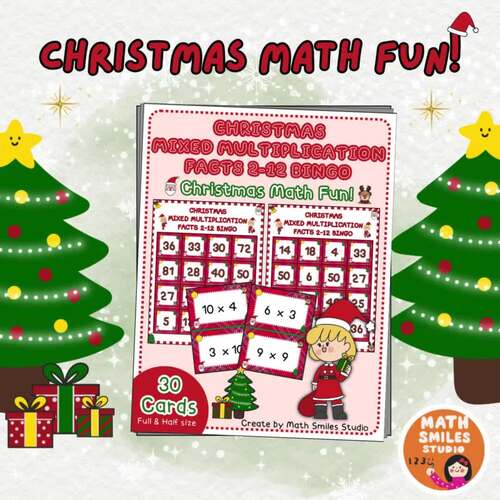 Christmas Mixed Multiplication Facts 2–12 Bingo | Holiday Math 3rd–4th ...