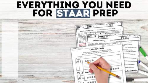 STAAR Author's Claim & Evidence Task Cards Identifying Claim's Evidence ...