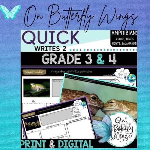 Visual Photo Writing Prompts NO Prep - SUB Pack Amphibians | TpT