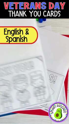Veterans Day Thank You Cards | Día de los Veteranos Postales | Craftivity