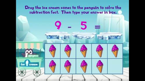 Subtraction Ten Frames Winter Math Boom Cards™ for Kindergarten and 1st ...