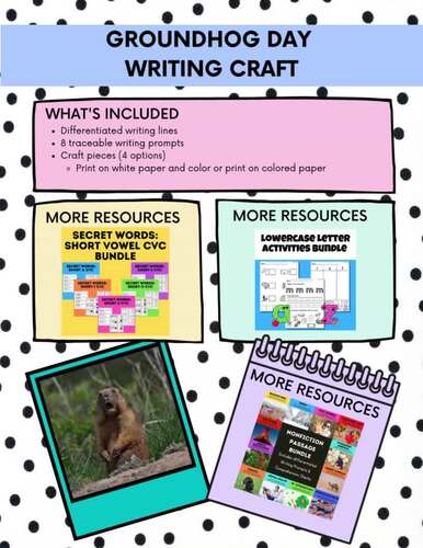Groundhog Day Writing Craftivity - Writing Prompts & Craft February 2