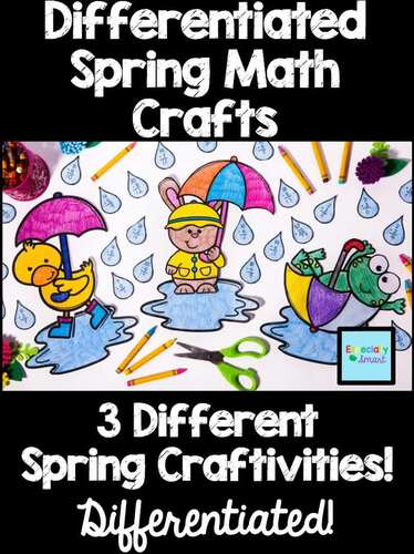 Spring Differentiated Math Craft Addition and Subtraction Bulletin ...