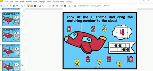 TEN FRAME COUNTING SUBITIZING MATH GOOGLE SLIDES DIGITAL GAME JULY ACTIVITY