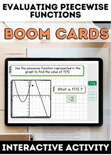 Evaluating Piecewise Functions | Boom Cards™ | Graphs and Algebraic ...