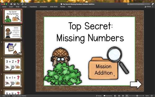 DISTANCE LEARNING Top Secret: Missing Numbers Interactive PowerPoint Game