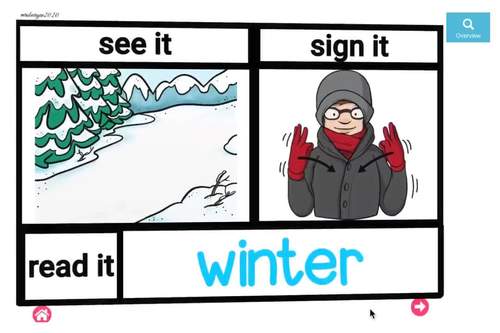 ASL WINTER BOOM CARDS by Mrs Burgen's Sign Me Up | TPT
