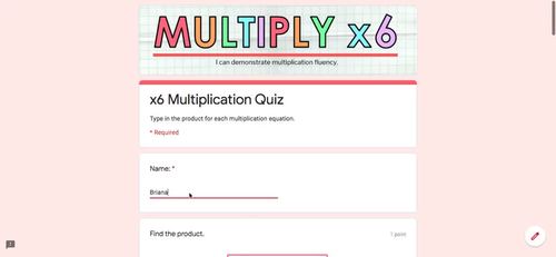 Multiplication Fact Quizzes - Google Forms by loveandlessons | TpT