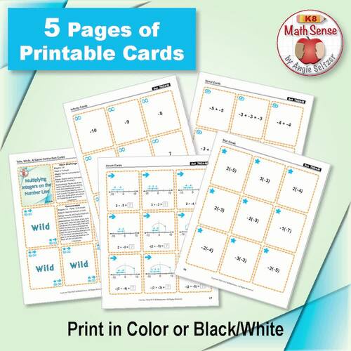 Multiplying Integers on the Number Line: Math Sense Games & Activities ...