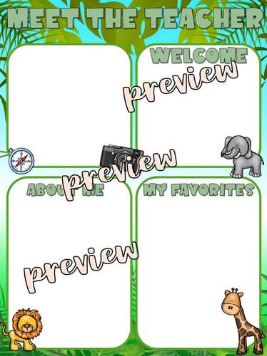 Meet the Teacher Template Editable - Jungle Safari Theme by Anh Huynh