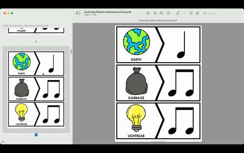 Earth Day Rhythm Matching Activity | Printable by musicpluscoffee