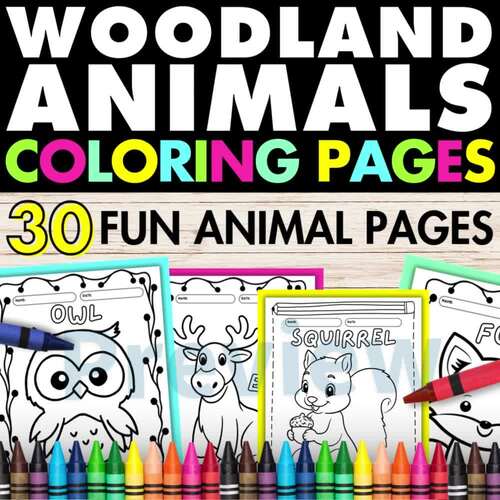 Woodland Animals Coloring Pages Sheets Forest Animals Coloring Book ...