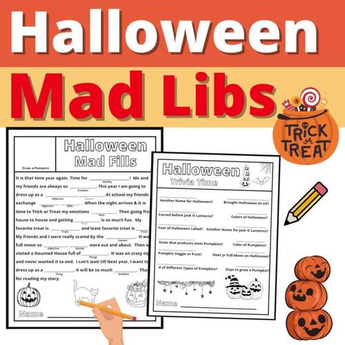 Halloween Mad Libs Activity Writing Creativity Resource No Prep | TPT