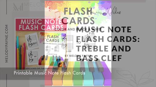 Music Note Flash Cards - Treble & Bass Clef Notes - Grand Staff ...