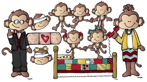 5 Little Monkeys clipart, Literature clipart, Book Companion clip art ...