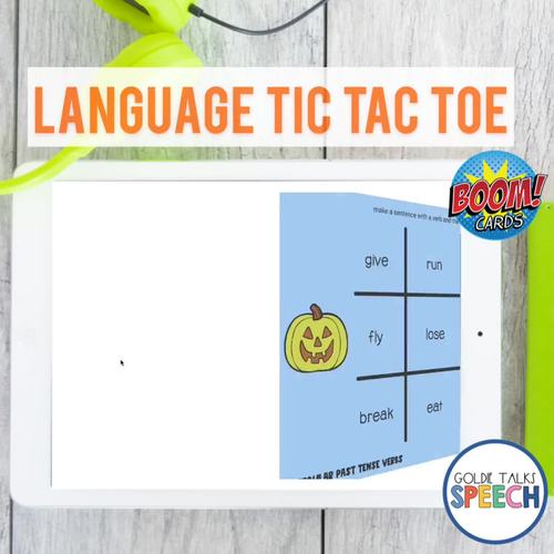 Halloween Language Tic Tac Toe Boom Cards | Speech Therapy | TPT