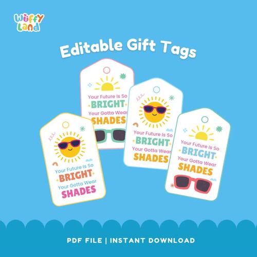 Student Gift Tag Summer Theme! Sunglass Tags Easy to Use End of the ...