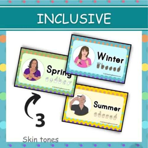 Four Seasons Classroom Calendar Classroom Decor Chart Labels Bulletin ...