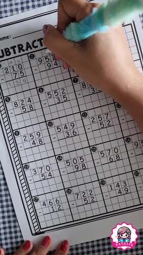 Graph Paper Worksheet : Subtraction 3 Digit by 2 Digit With Answer ...