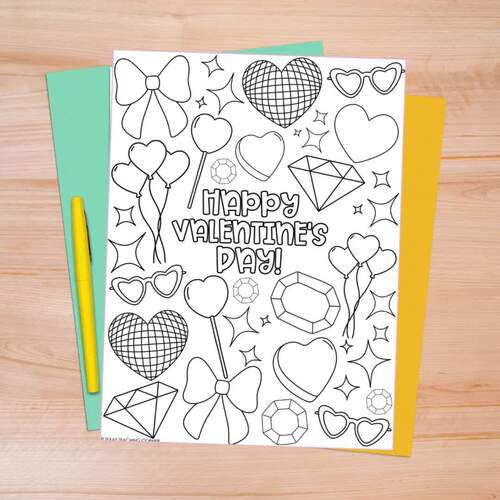Valentines Coloring Pages - Valentines Activity - Valentine's Day Craft
