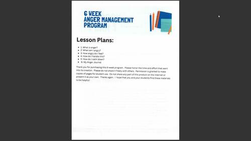 6 Week Anger Management Program by Fit Minds | TPT