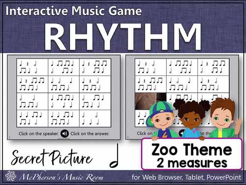 Rhythm | Half Notes Interactive Music Game {Reveal the Secret Picture Zoo}