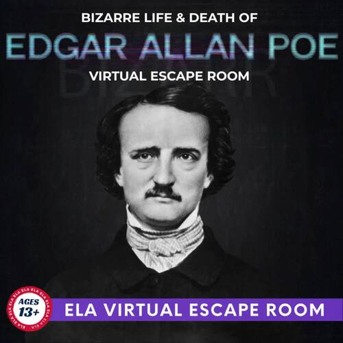 Edgar Allan Poe Biography Escape Room, ELA Middle and High School ...