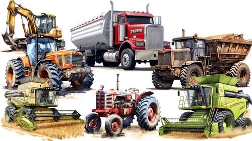 Watercolor Farm Equipment Clipart Set of 20 Files by ArtisticTimberStudio