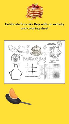 Pancake Day Activity Sheet, Shrove Tuesday Coloring Page, Printable ...