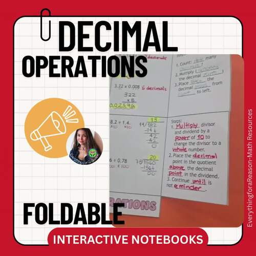 Decimal Operations Foldable Notes | Add, Subtract, Multiply & Divide ...