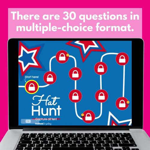 Uncle Sam's Hat Google Slides PowerPoint Digital HUNT Game Template