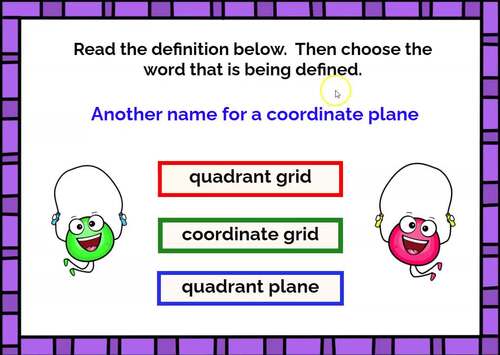 Coordinate Geometry Math Vocabulary and Practice BOOM Cards by CarolJ ...
